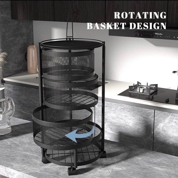 Storage & Organization | Fruit Vegetable Storage Basket Rotating ...